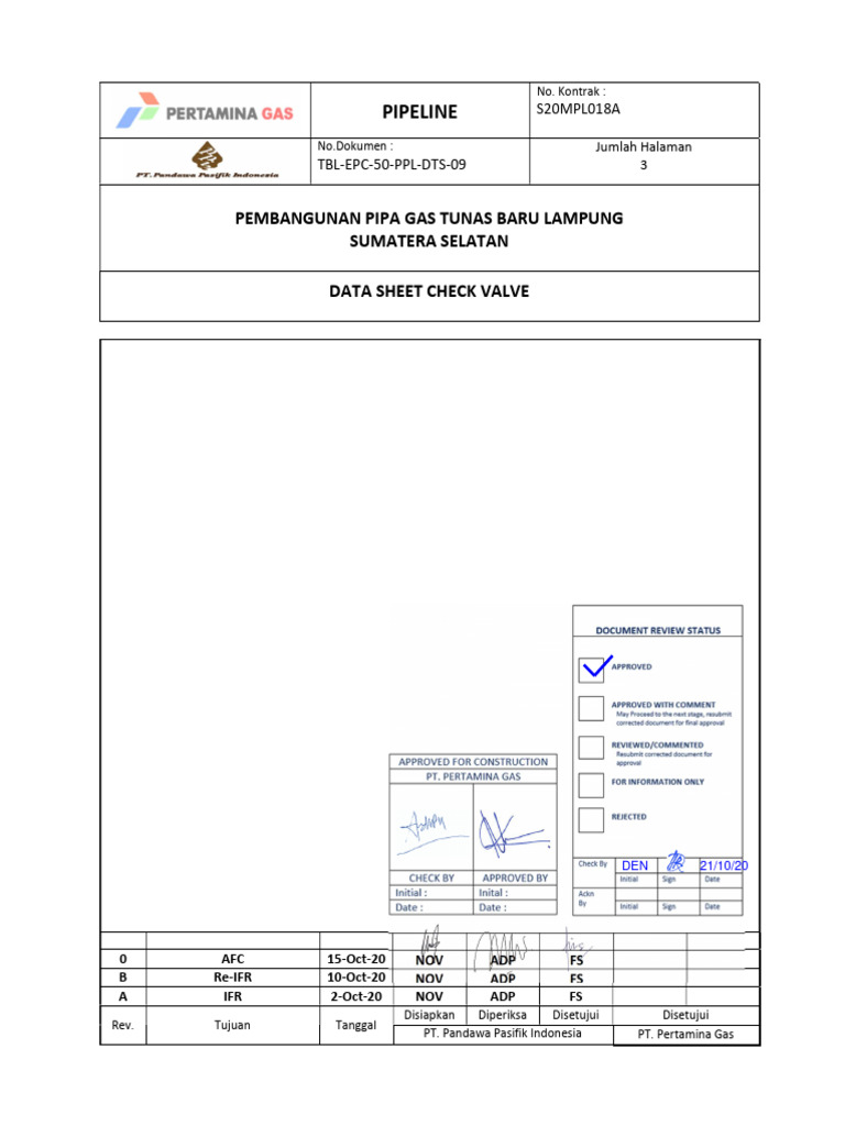 TBL-EPC-50-PPL-DTS-09 - Data Sheet Check Valve - REV 0 AFC APP Da KD ...