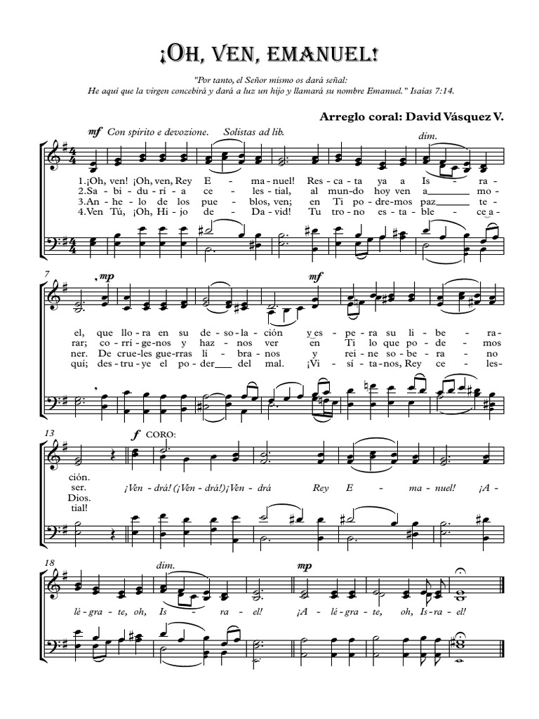 Oh, Ven, Emanuel | PDF