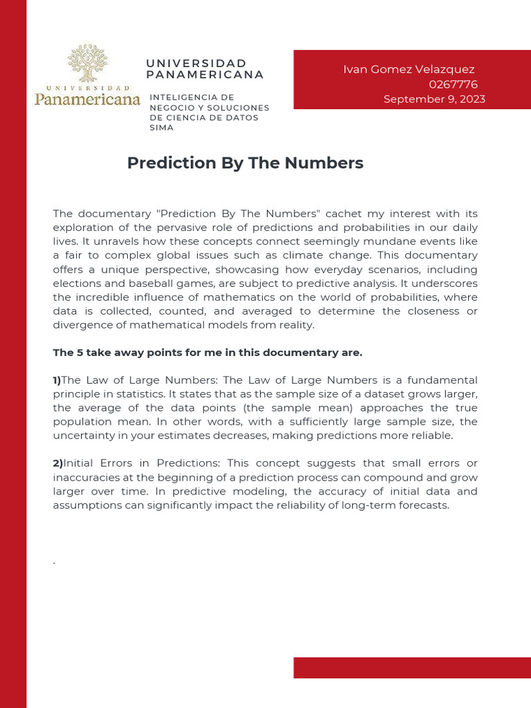 Prediction by The Numbers Ivan G | PDF