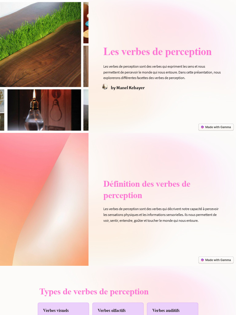 Les Verbes de Perception | PDF