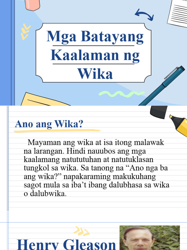 Aralin 1 Mga Batayang Kaalaman Sa Wika | PDF