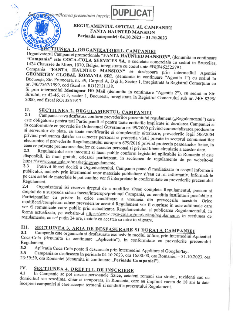 Regulament FANTA HALLOWEEN | PDF