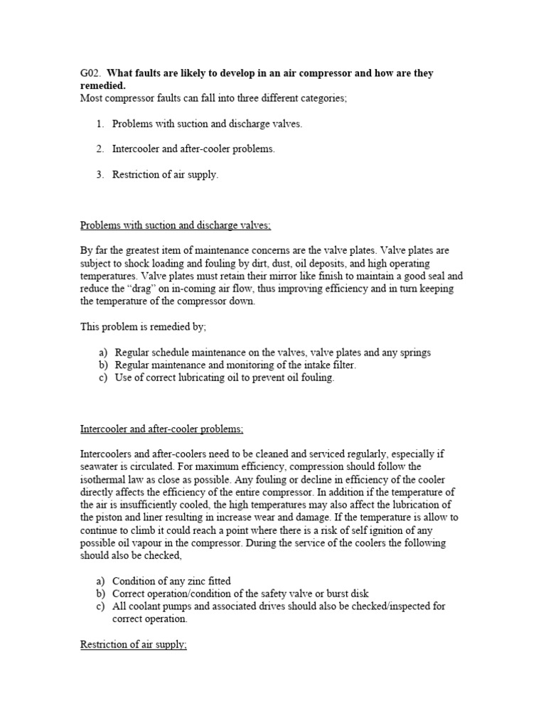 G02, Compressor Faults | PDF