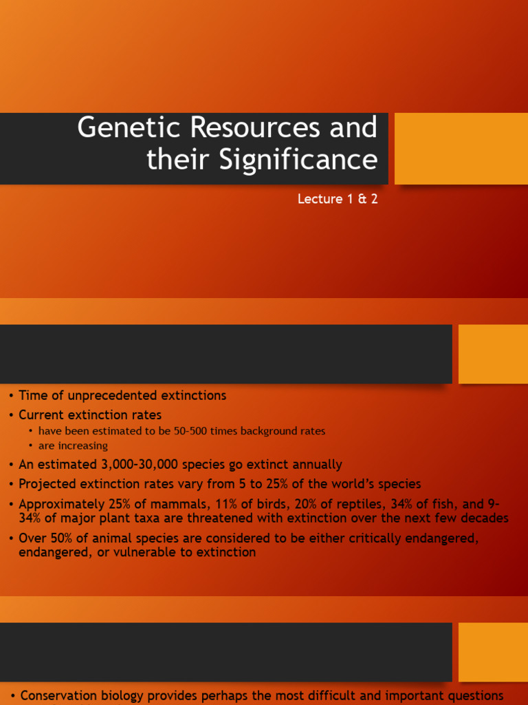 Genetic Resources and Their Significance | PDF | Conservation Biology ... Genetic Resources and Their Significance | PDF | Conservation Biology ...