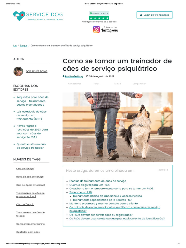 Become a Psychiatric Service Dog Trainer | PDF