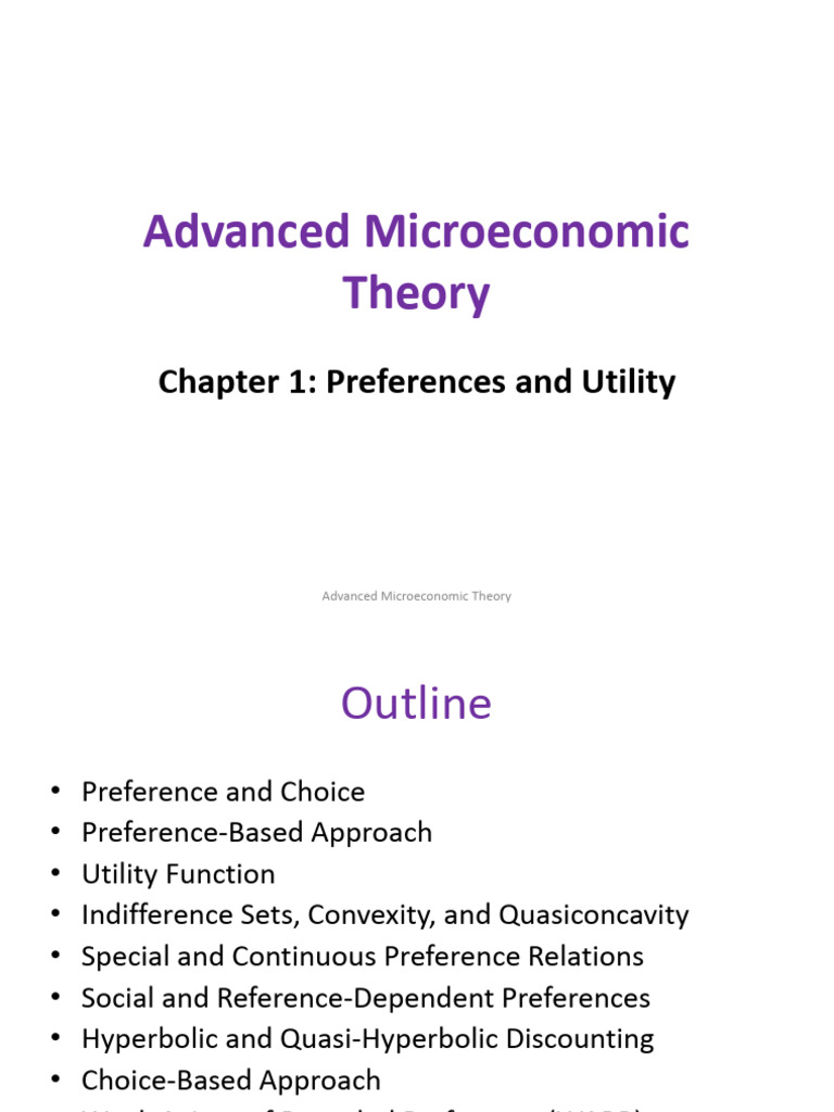 Preference and Choice in Microeconomics | PDF