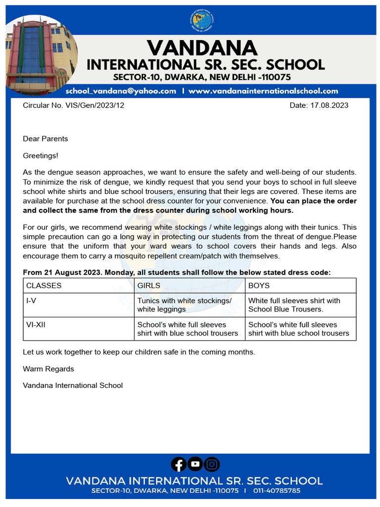 Circular For Full Sleeves Uniform | PDF