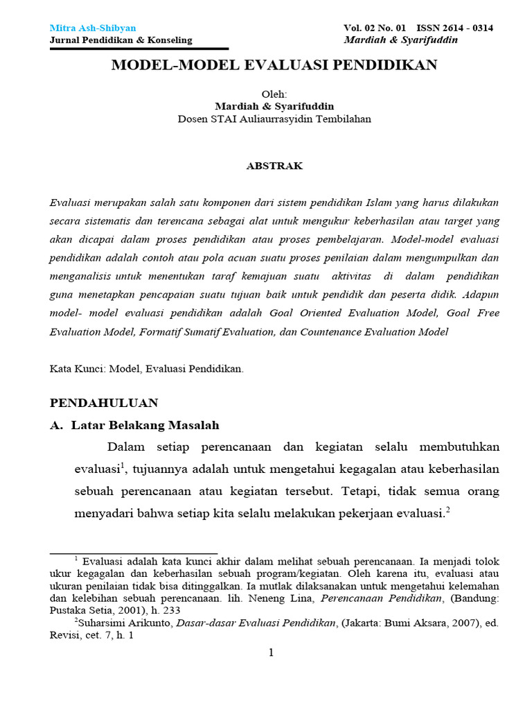 Model Evaluasi Pendidikan Islam | PDF | Karier & Perkembangan ...