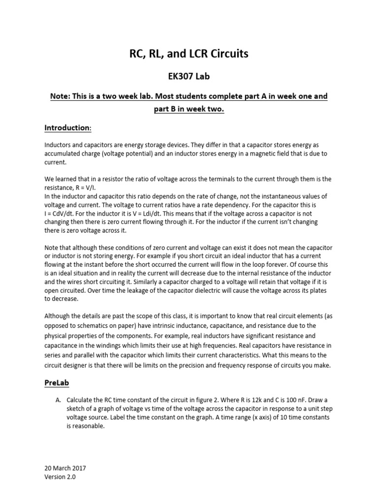 EK307 LCR Lab AZ2 | PDF
