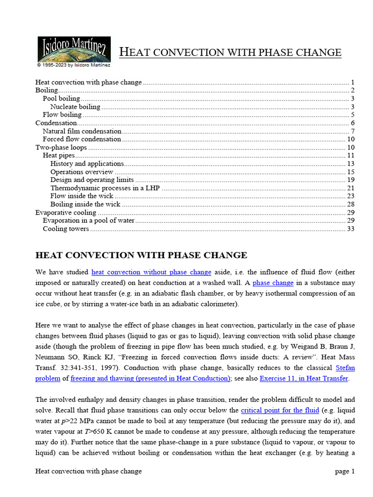 Convection With Phase Change | PDF