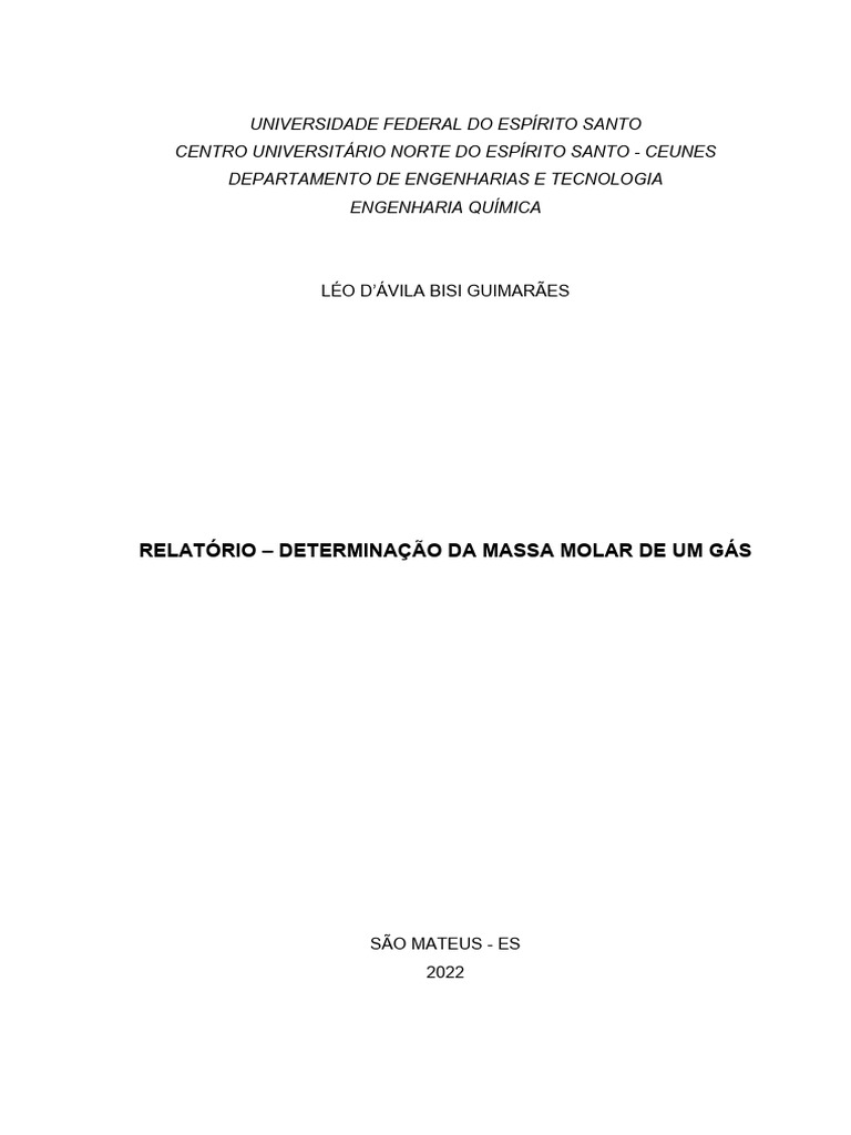 Massa Molar do Butano em Experimento | PDF | Gases | Atmosfera