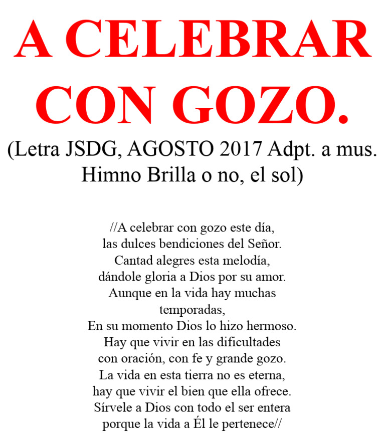 A Celebrar Con Gozo. | PDF