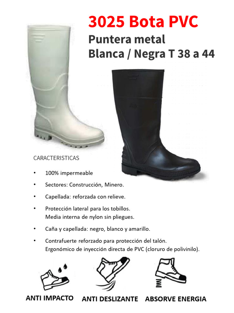 Bota Blanca Negra PVC Puntera | PDF