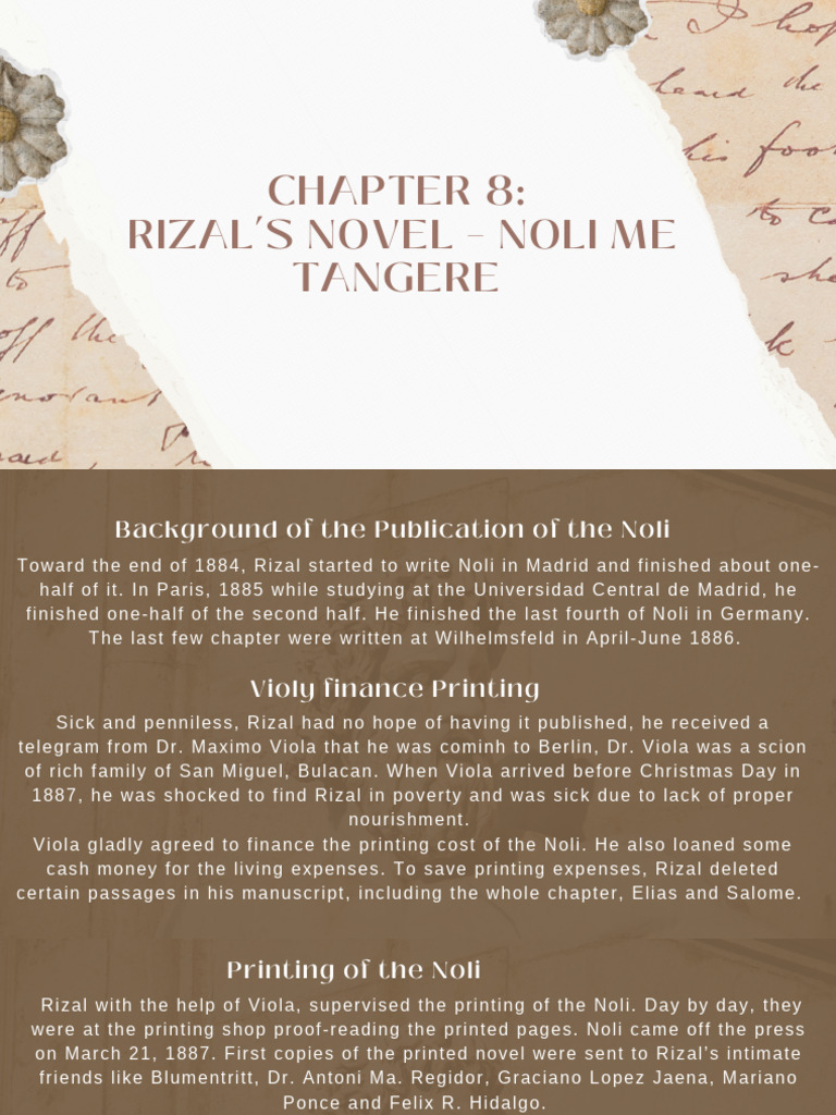 Chapter 8 Rizal | PDF | Philippines | Spanish Language Literature
