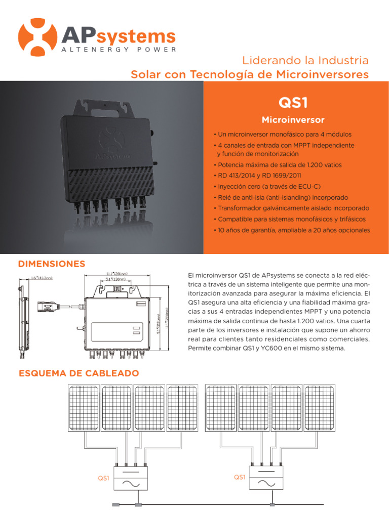 Microinversor QS1: Eficiencia Solar | PDF | Bienes manufacturados | Cantidades fisicas