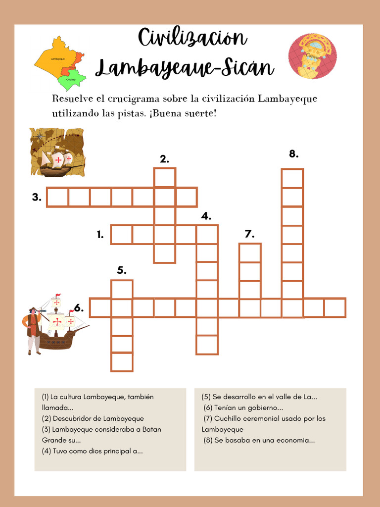 Los Pasatiempos Crucigrama Ficha de Ejercicios Marrón Y Rojo ...