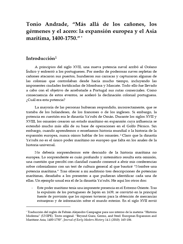 U I - 1 - Tonio ANDRADE - Beyond Guns, Germs and Steel | PDF