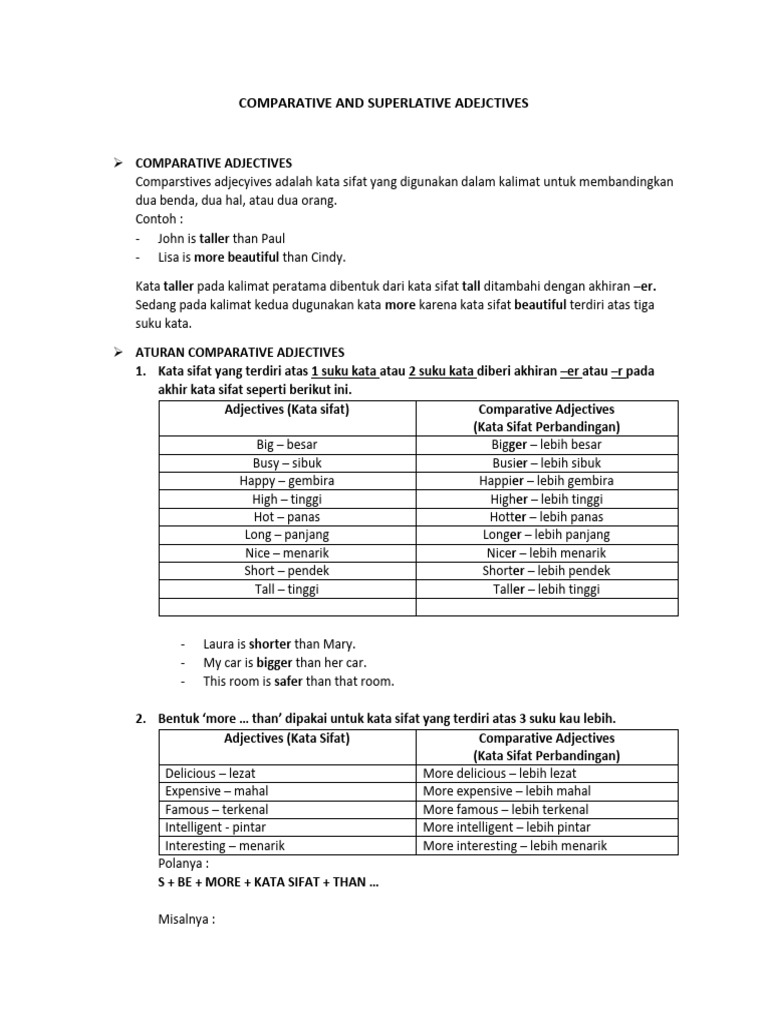 Comparative Degrees Explanation and Examples | PDF