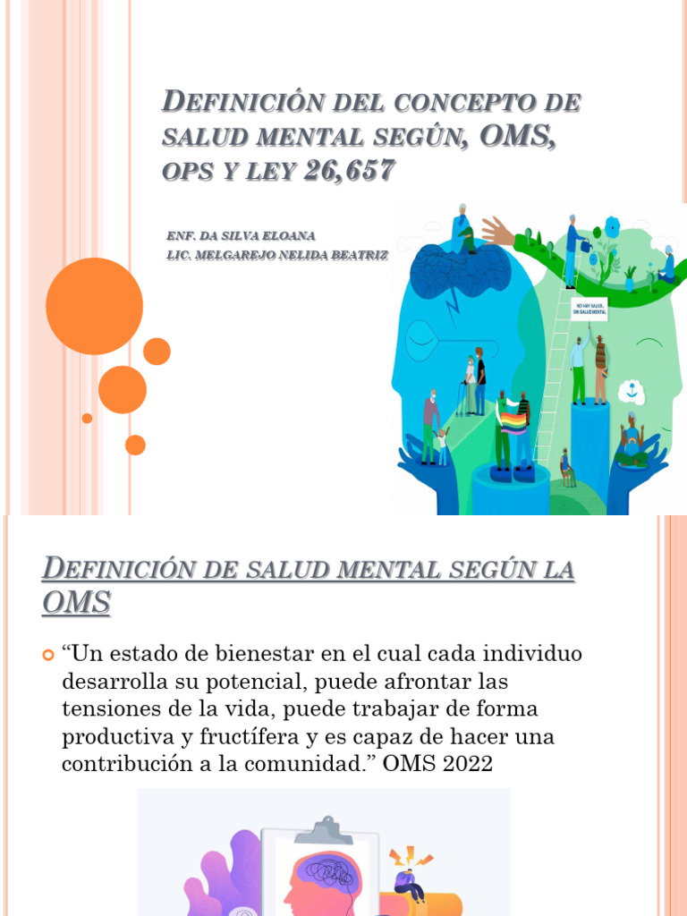 Definición Del Concepto de Salud Mental Según | PDF