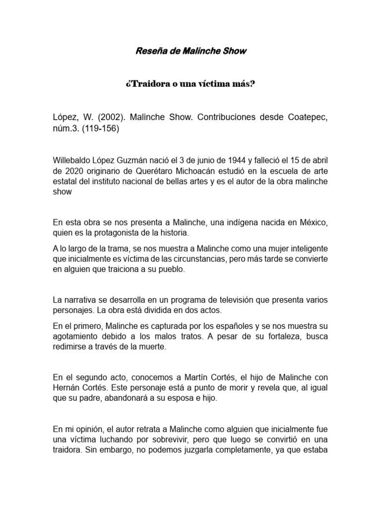 Malinche: Traidora o Víctima? | PDF | Ficción general