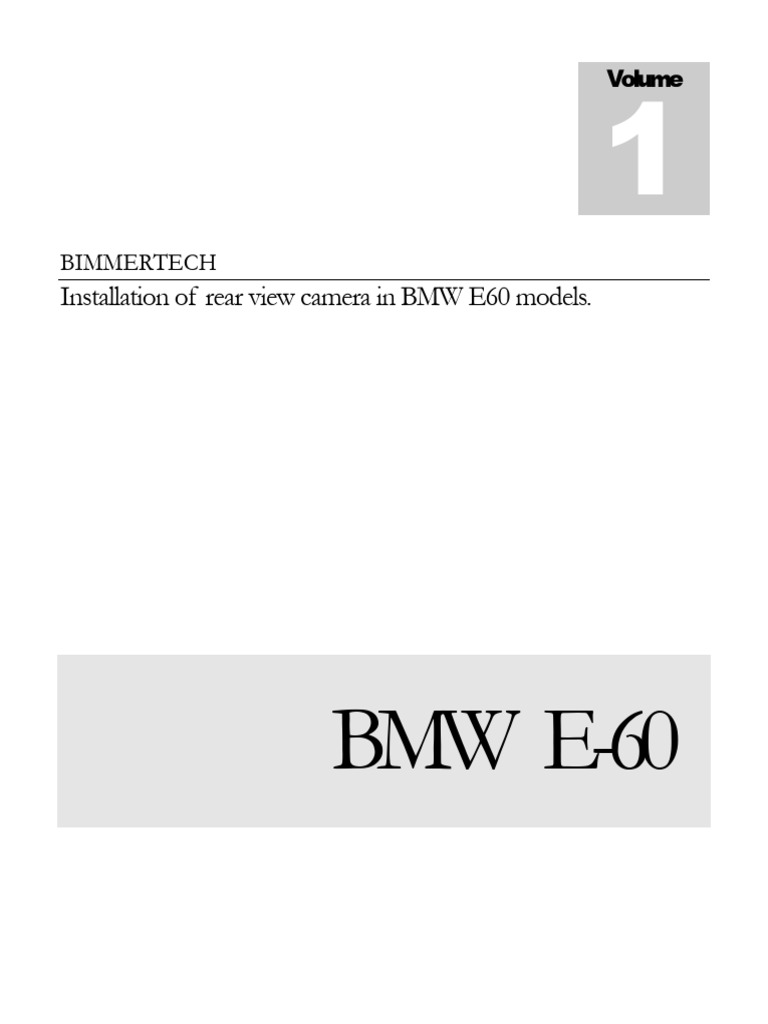 E60 BMW Rear View Camera Installation Guide | PDF | Computers ...