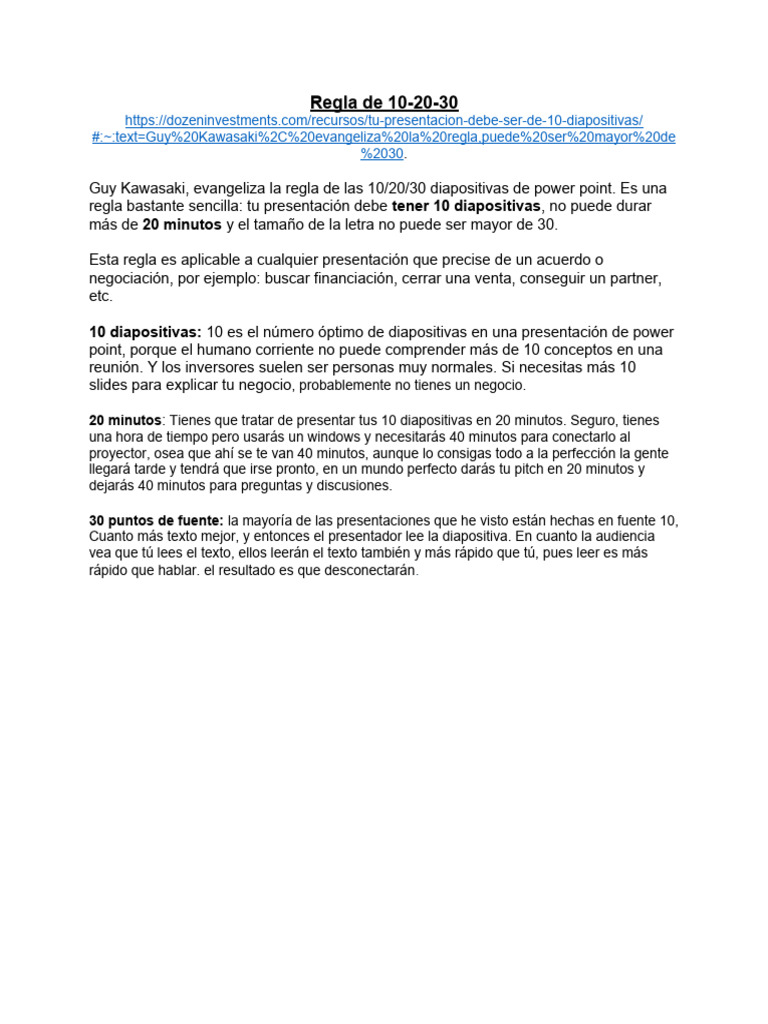 Regla de 10-20-30 | PDF