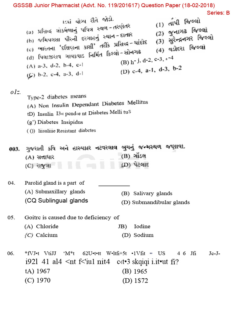 GSSSB_Junior_Pharmacist _Question_Paper_18_02_2018-converted | PDF