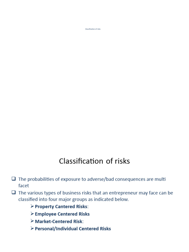 Classification of Risk | PDF