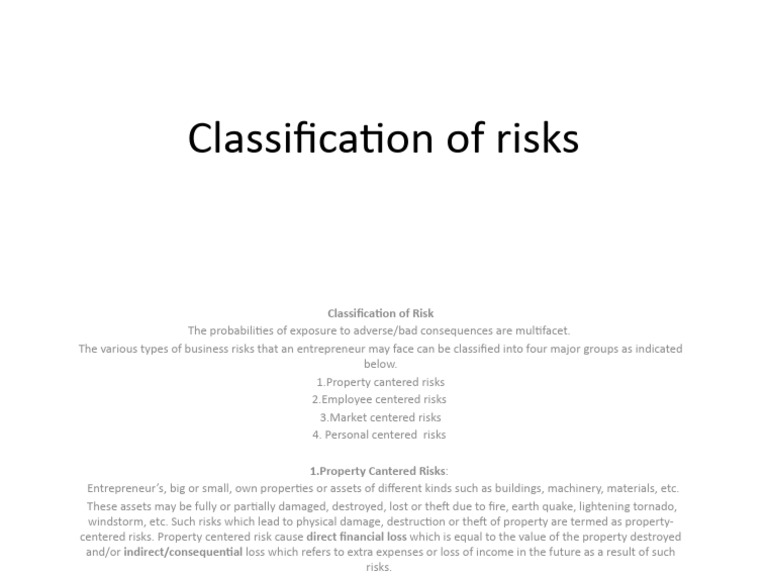 Classification of Risks | PDF