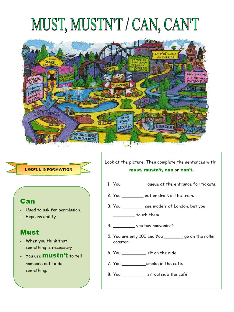 Modals Can Cant Must Mustnt Worksheet | PDF
