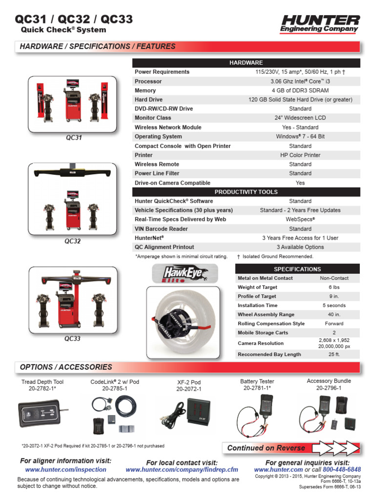 QC31 / QC32 / QC33: Hardware / Specifications / Features | PDF