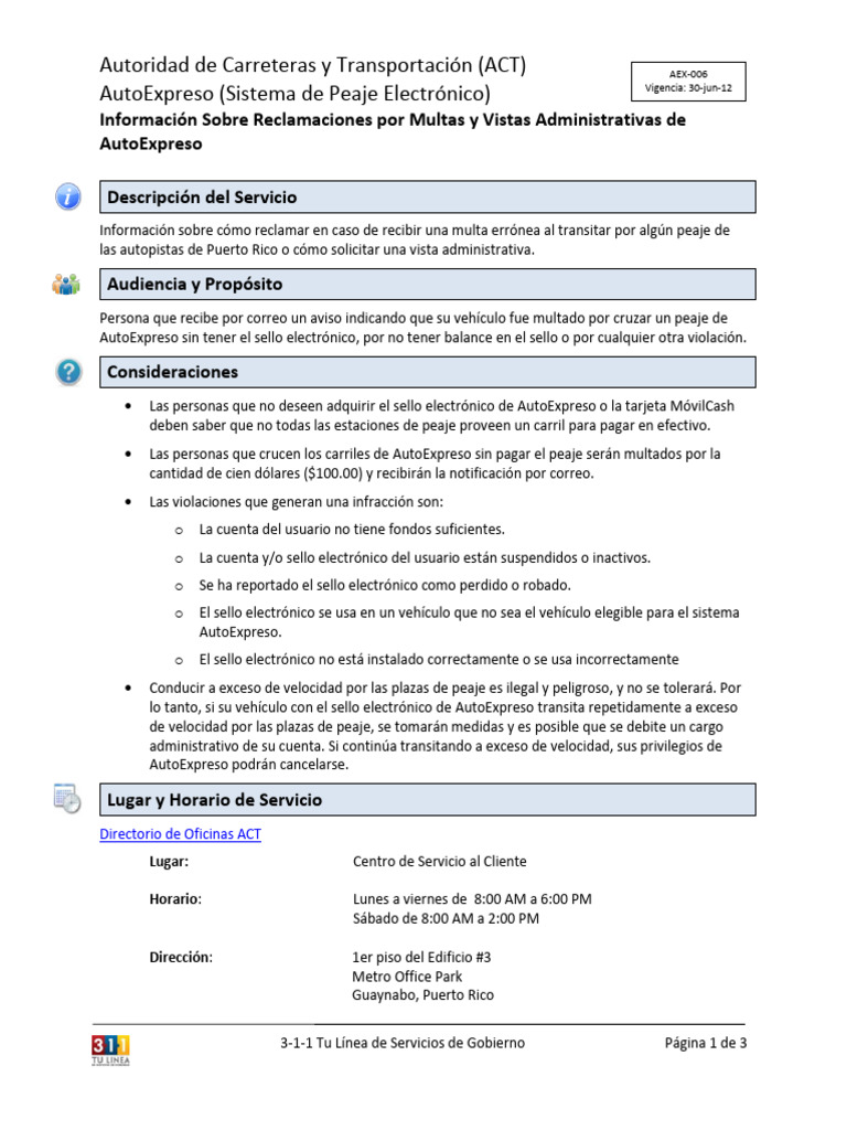 AEX-006-Informacion Sobre Reclamaciones Por Multas y Vistas ...