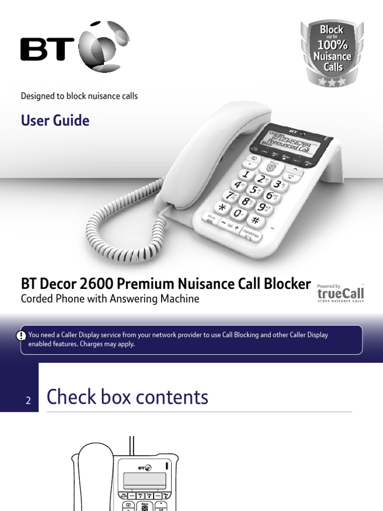 BT Decor 2600 User Guide | PDF