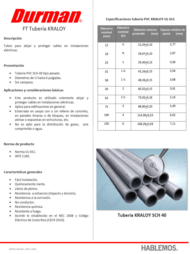 FT Kraloy Tubería | PDF