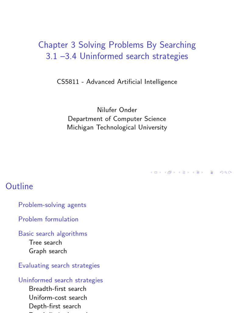 cs5811 ch03 Search A Uninformed | PDF | Computer Programming | Theoretical Computer Science