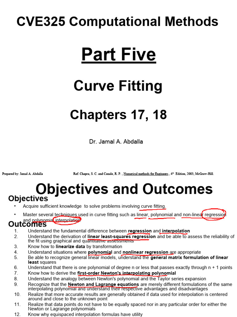Part 5 - Linear Regression and Curve Fitting CH. 17, 18 | PDF