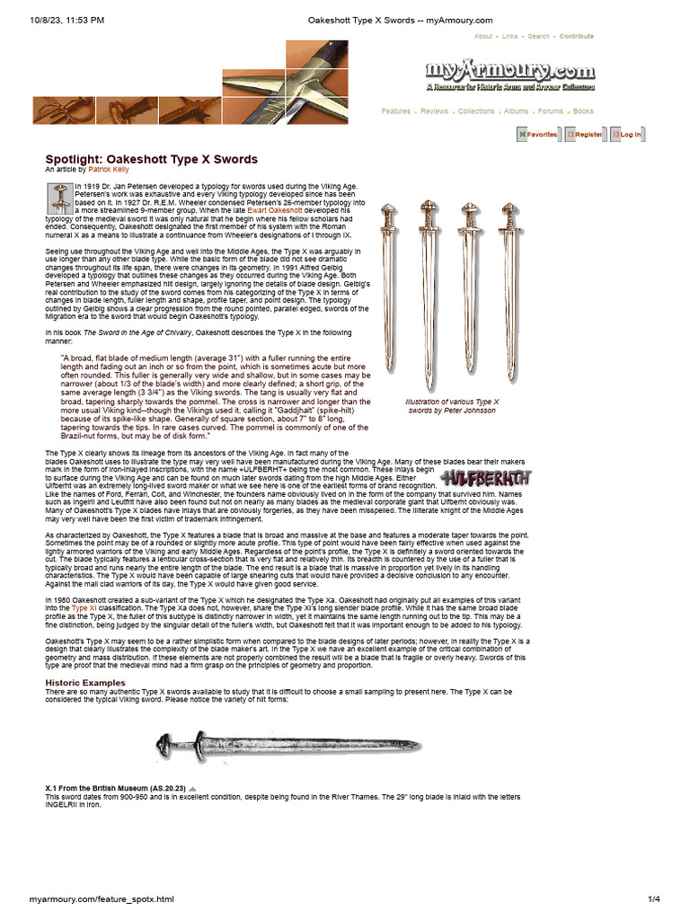 Oakeshott Type X Swords | PDF | Sword | Blade Weapons