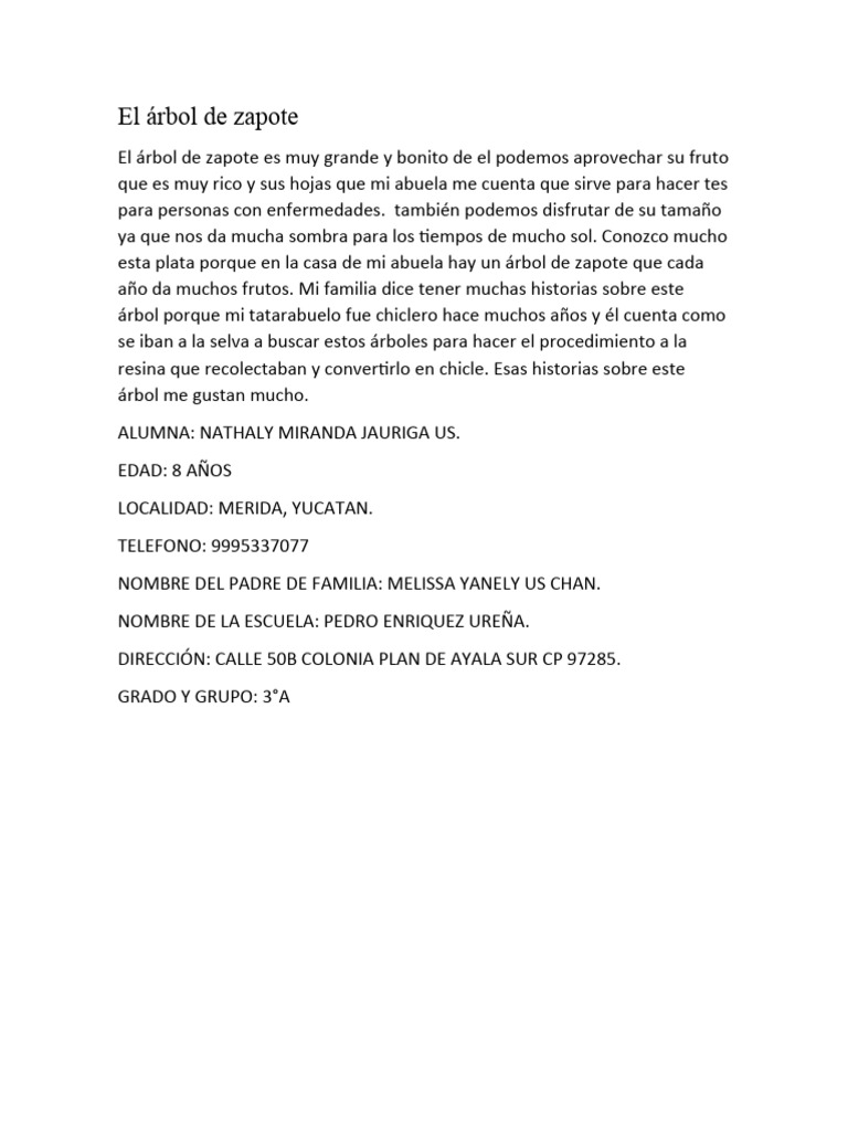 El Árbol de Zapote | PDF