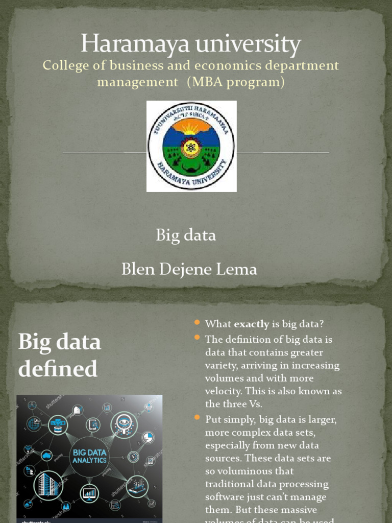Haramaya University Blen PPT Big Data | PDF