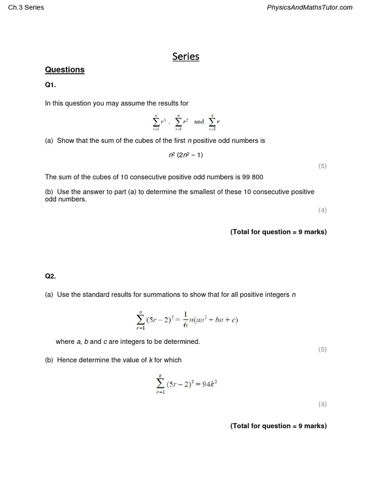 Ch 3 Series Pdf Summation Arithmetic