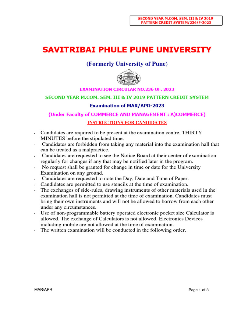 Time Table of MCom II 2019 Credit PatternPDF 230609 174255 | PDF