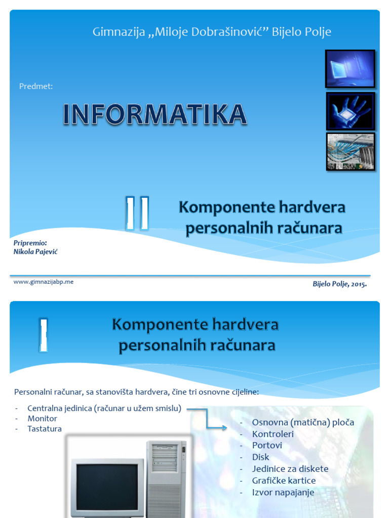 Komponente Hardvera Personalnih Racunara | PDF