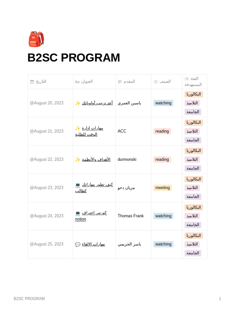 B2SC Program | PDF