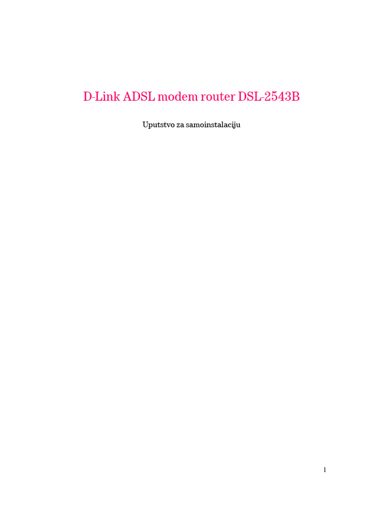 D-Link ADSL Modem Router DSL-2543B | PDF