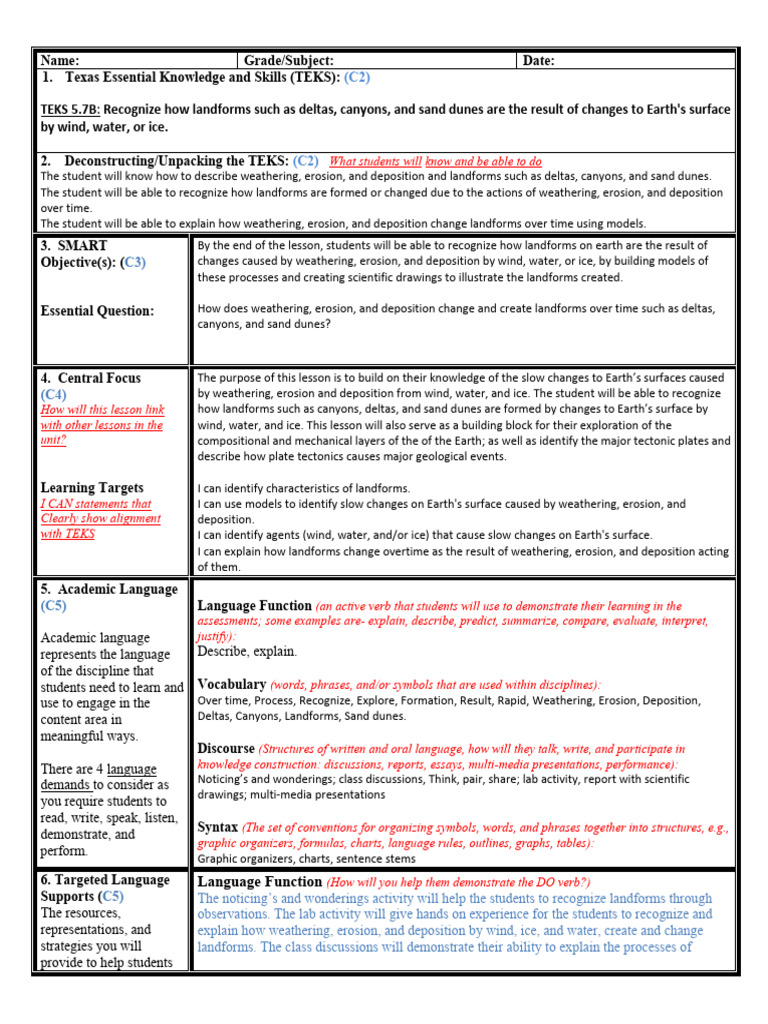 Edtpa Lesson Plan Guide LPG | PDF | Foreign Language Studies | Science ...