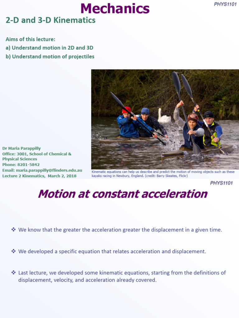 Week 2 Lecture 1 | PDF | Euclidean Vector | Acceleration Week 2 Lecture 1 | PDF | Euclidean Vector | Acceleration