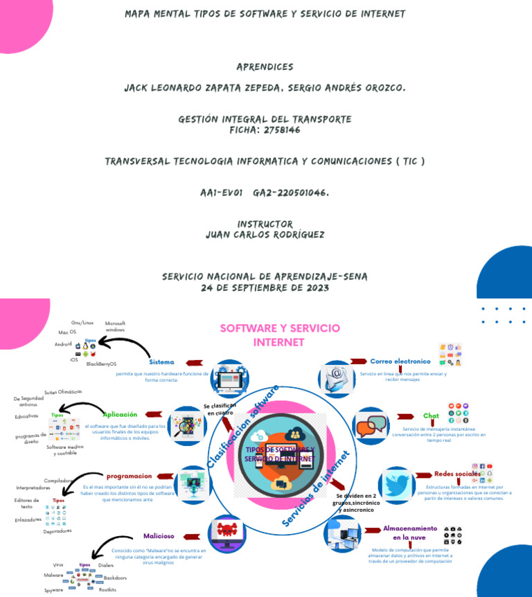 Mapa Mental Tipos de Software y Servicio de Internet | PDF