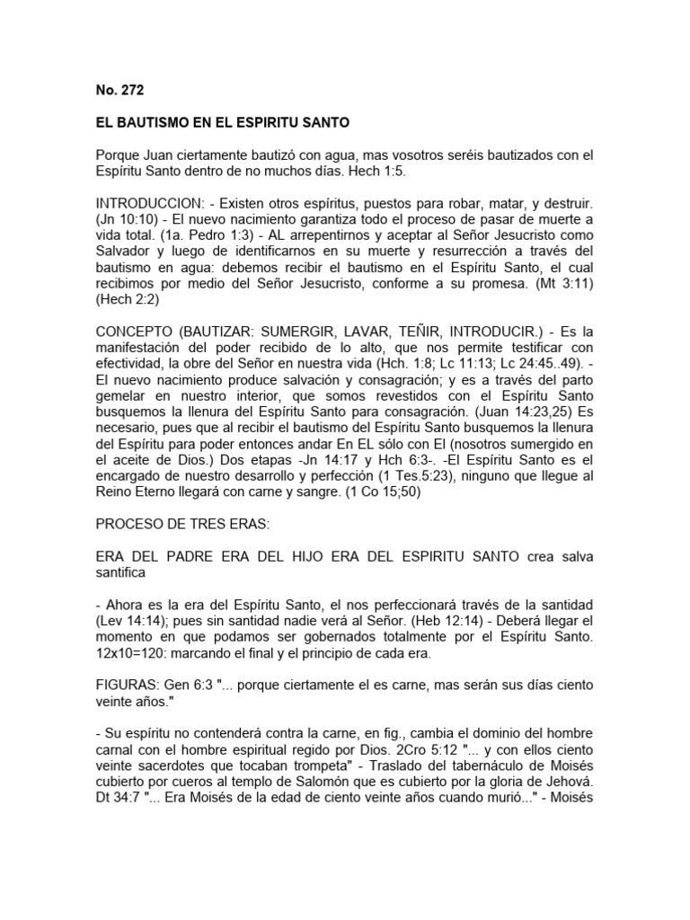 272 El Bautismo en El Espiritu Santo | PDF