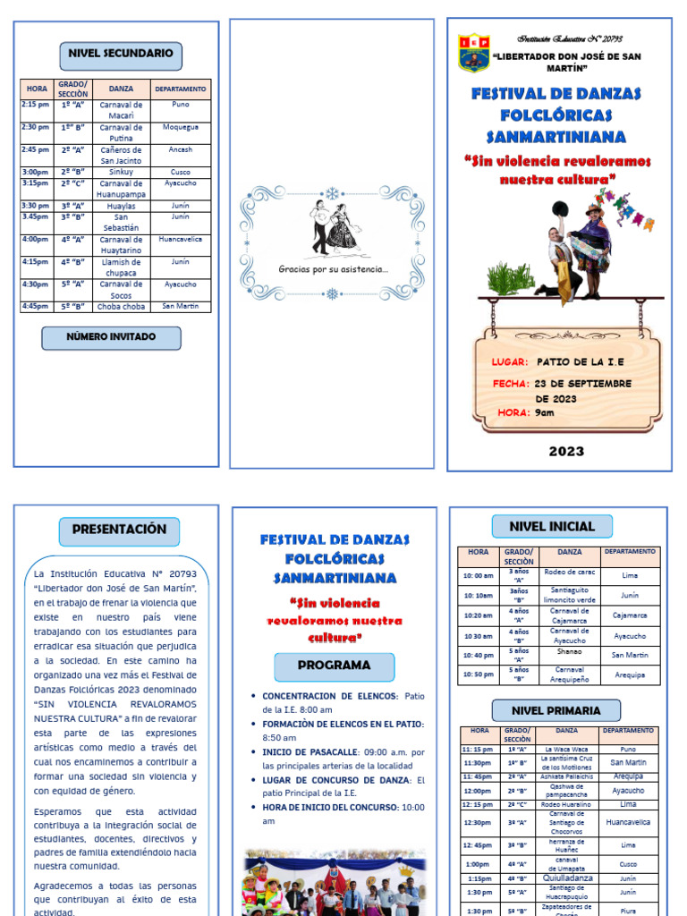 Programa de Danza Ultimo. | Descargar gratis PDF | Carnaval | Desfile