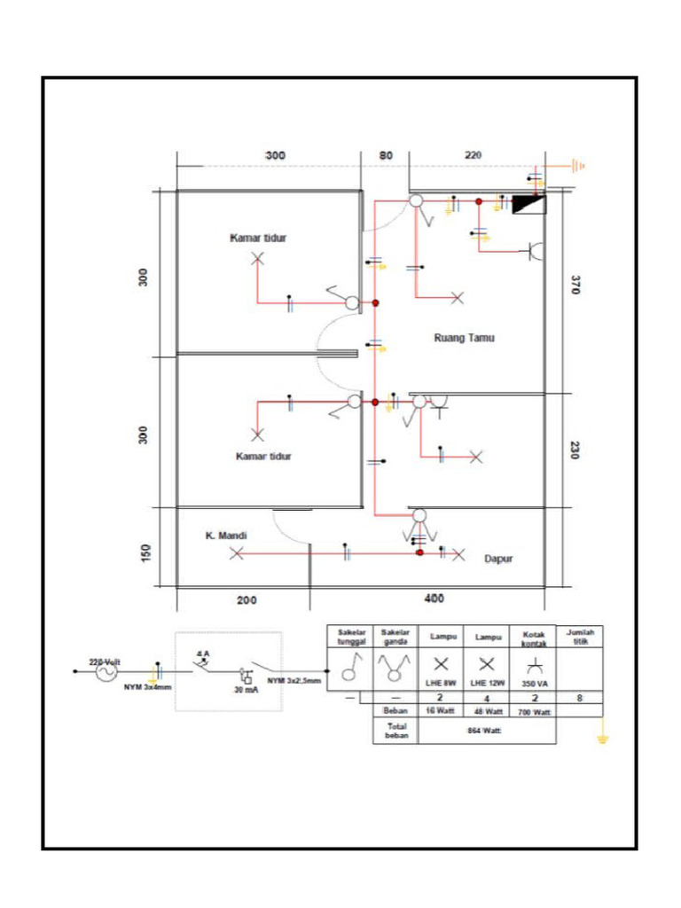 Denah Instalasi Penerangan Listrik | PDF